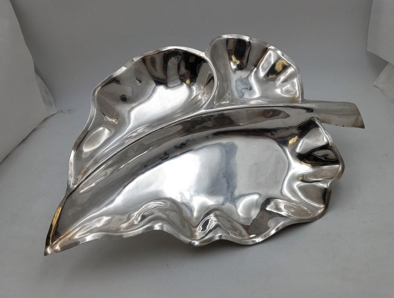 Peruvian Sterling Silver Hammered Mid-Century Modern Serving Platter ...