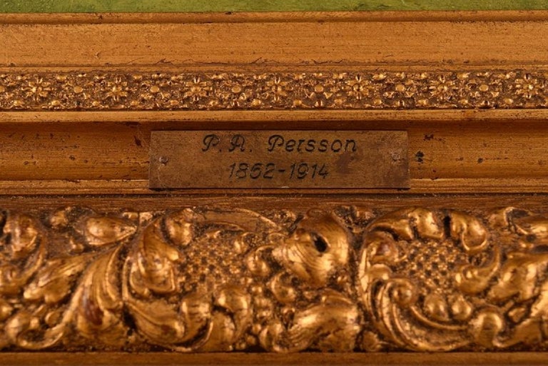 Peter Adolf Persson Swedish Painter, Oil on Canvas, Grazing Cows at 1stDibs