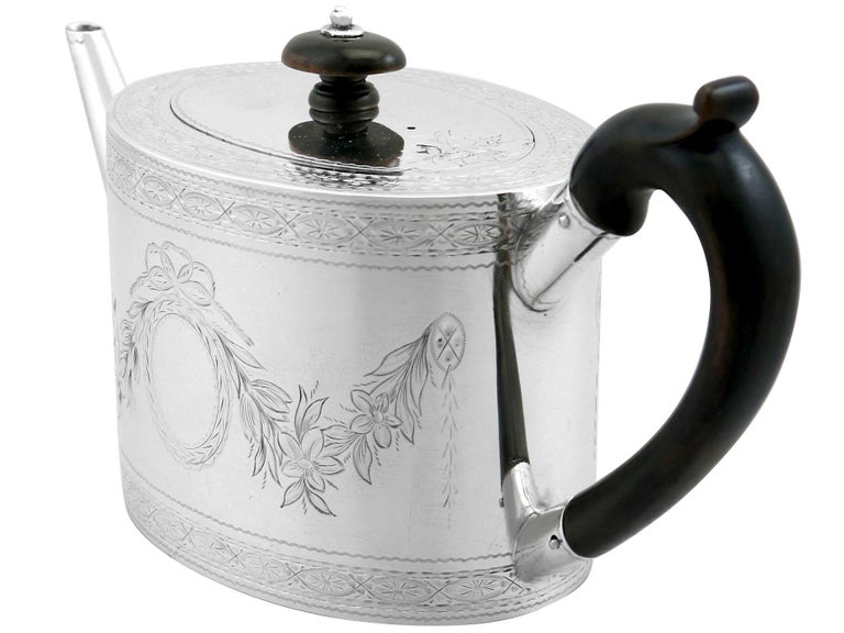 Peter and Ann Bateman Antique Sterling Silver Teapot For Sale at 1stDibs