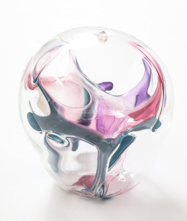 Peter Bramhall Glass Orb Signed and Dated at 1stDibs