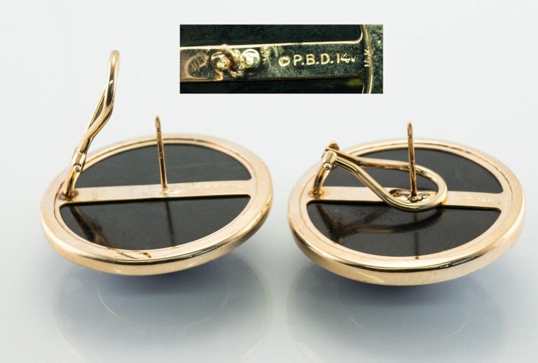 Peter Brams Lapis Lazuli Earrings Mother of Pearl 14K Gold For Sale at ...