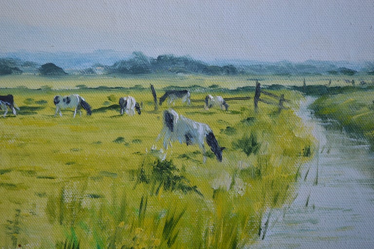 Peter Burman - Peter Bearman, Suffolk landscape, Cows grazing in ...