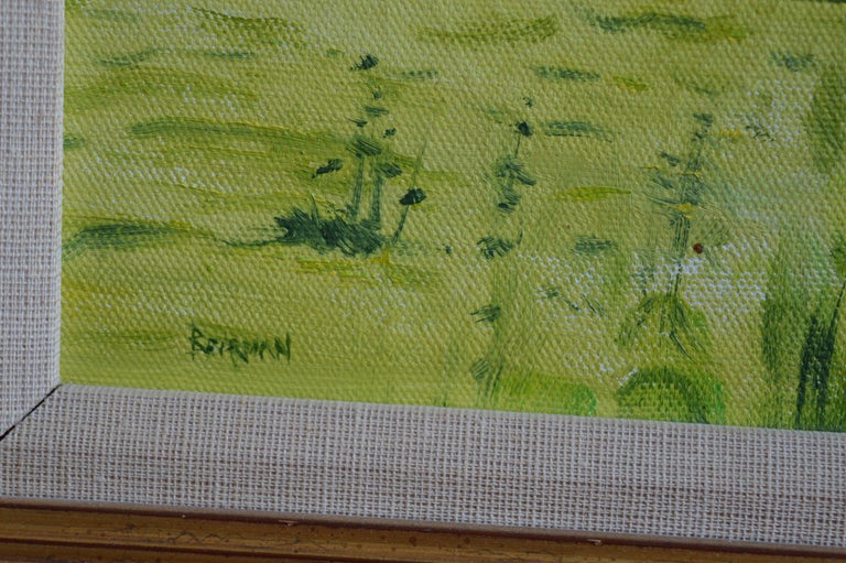 Peter Burman - Peter Bearman, Suffolk landscape, Cows grazing in marshland For Sale at 1stDibs