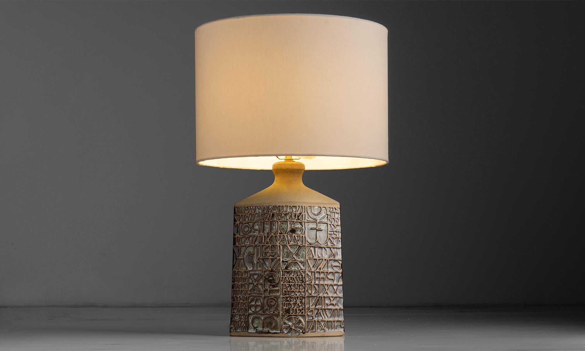 Peter Elery Hieroglyphic Ruan Lamp, England circa 1970 For Sale at 1stDibs