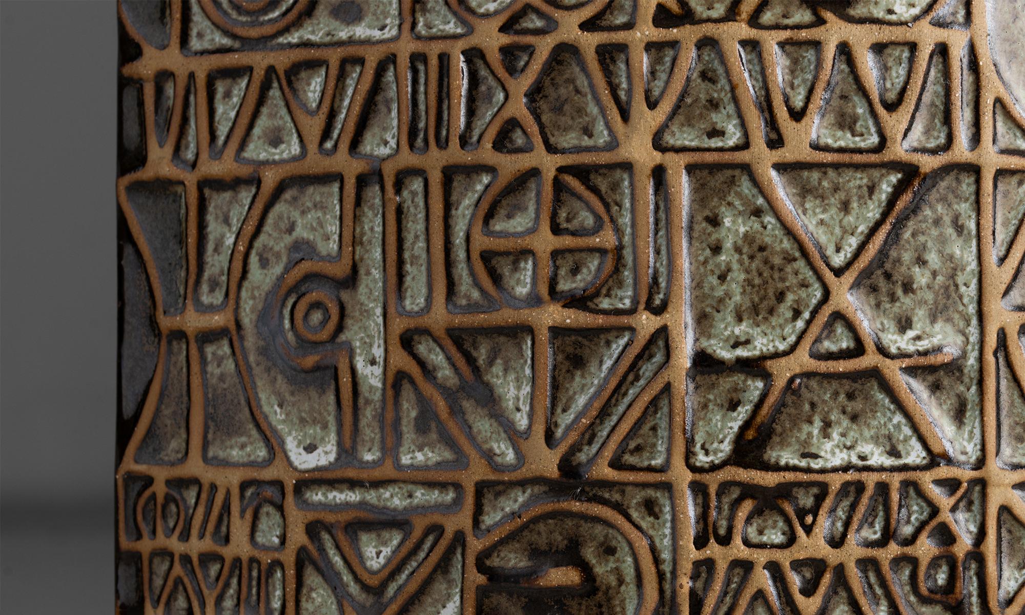 Peter Elery Hieroglyphic Ruan Lamp, England circa 1970 For Sale at 1stDibs