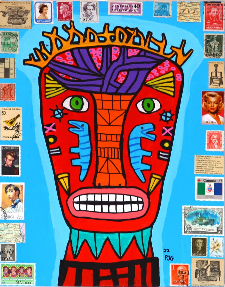 Peter Geise - Modernist Painting, "Elk Rapids Shaman" For Sale at 1stDibs