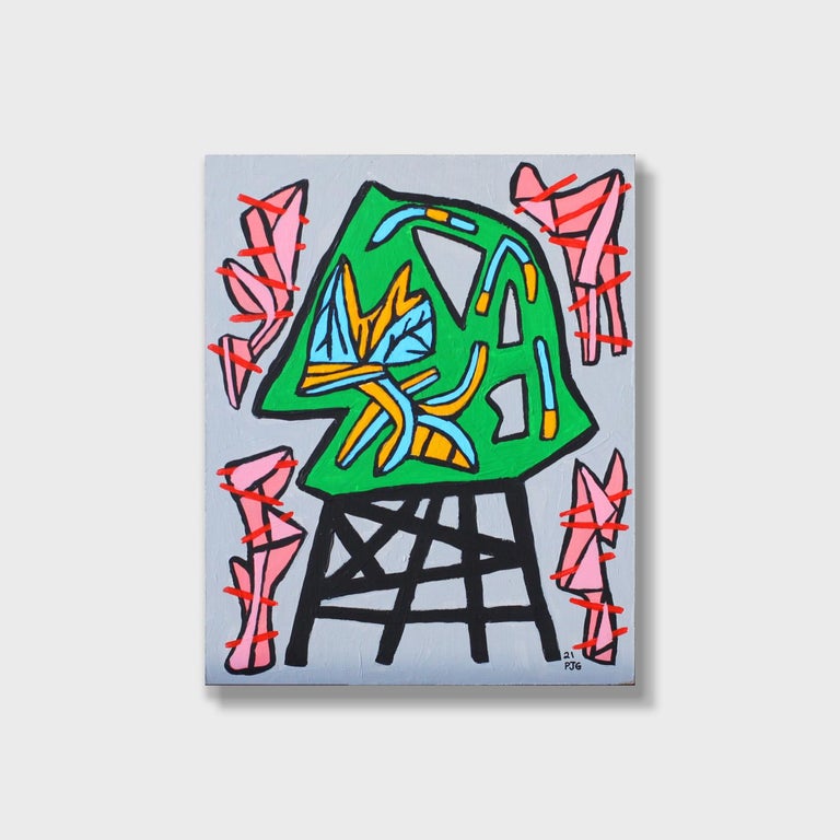 Peter Geise - Modernist Painting, "Exhibit Preening" For Sale at 1stDibs