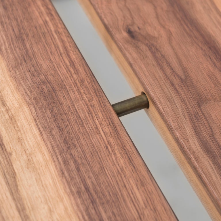 Peter Ghyczy Dining Table Jack ‘T3456’ Brass / Walnut For Sale at 1stDibs