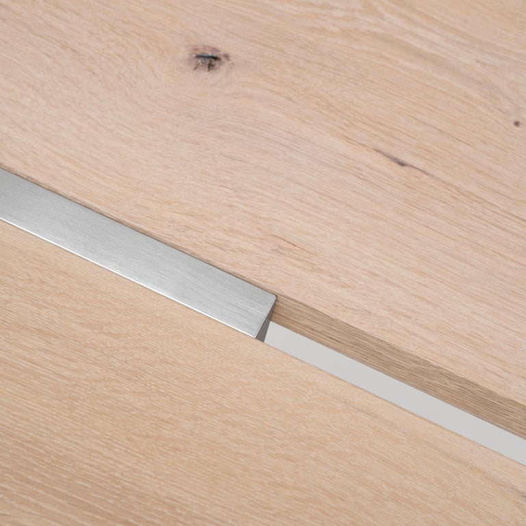 Peter Ghyczy Dining Table Jack ‘T3456’ Steel / Oak Latte For Sale at ...