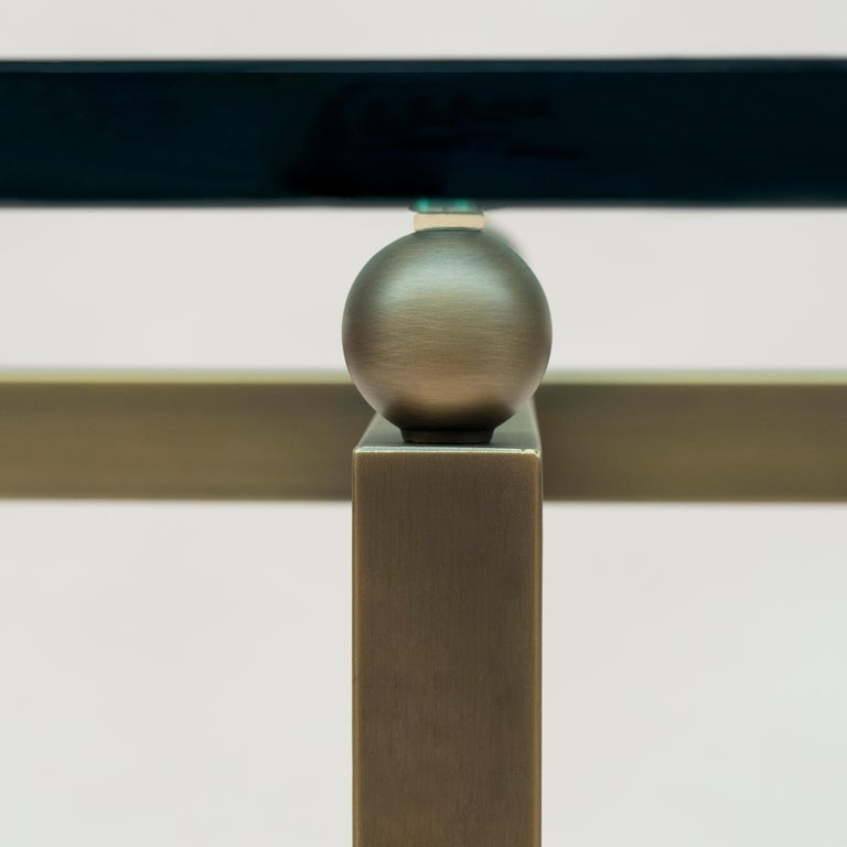 Peter Ghyczy Table Pivot Liam 'T48' Brass Patinated / Clear Glass For ...