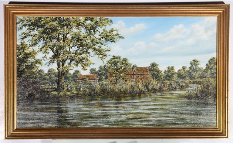 Peter Gibson - Peter Gibson - 20th Century Acrylic, Riverside Cottages ...