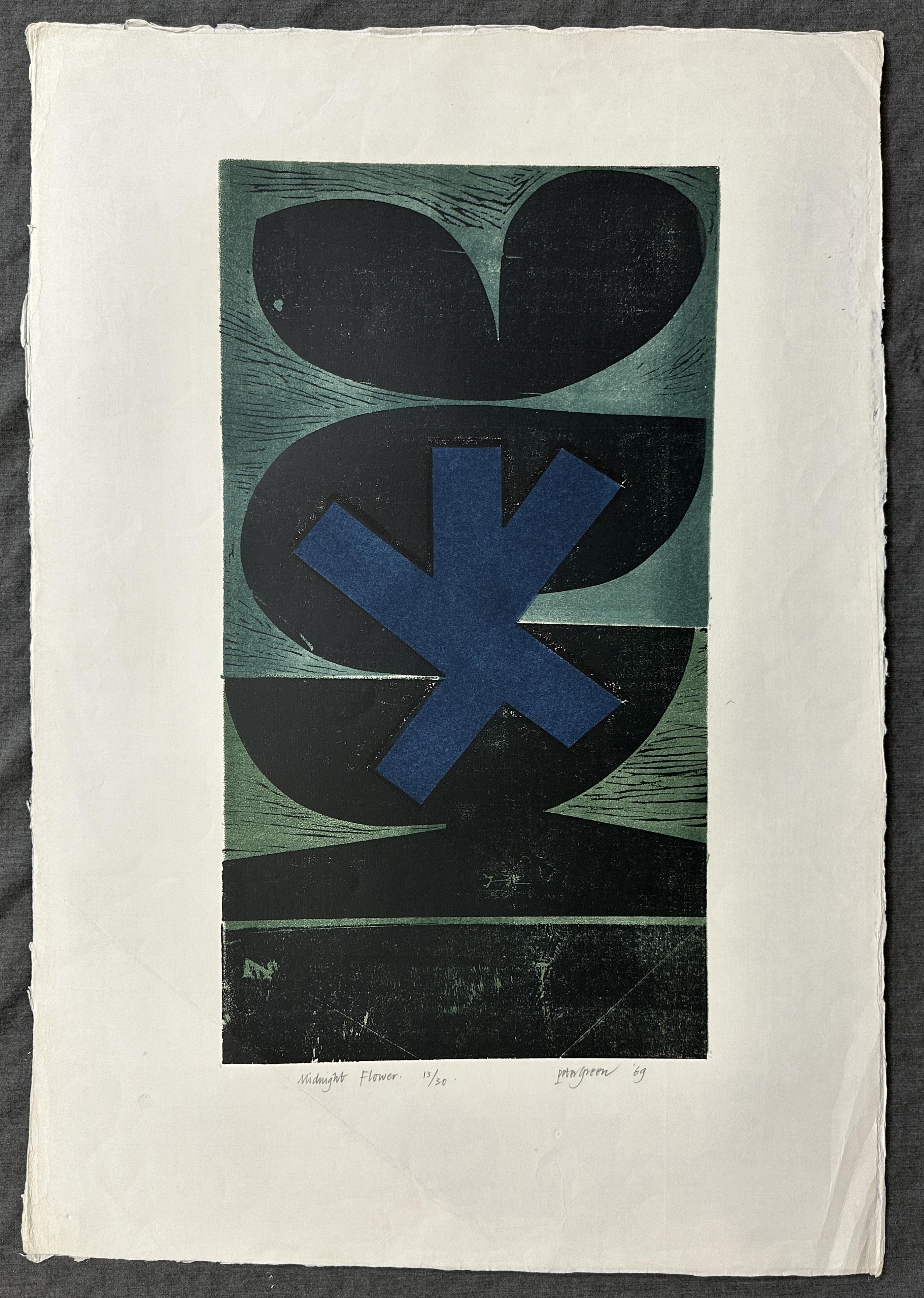 Peter Green - Midnight Flower 1969 Signed Limited Edition Large Woodcut ...