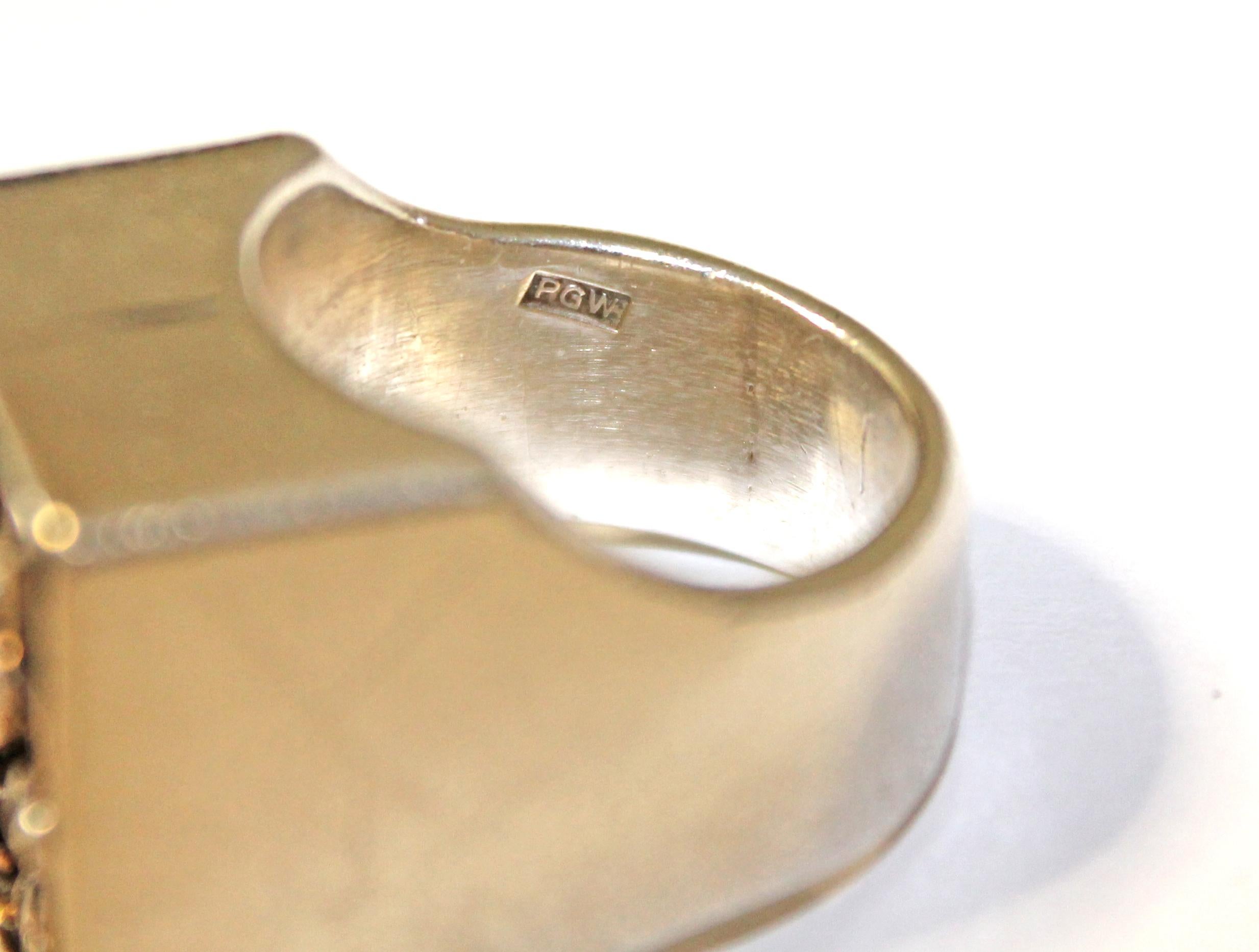 Peter Guy Watson Vintage Modernist Hallmarked Silver Ring, London, 1973 ...