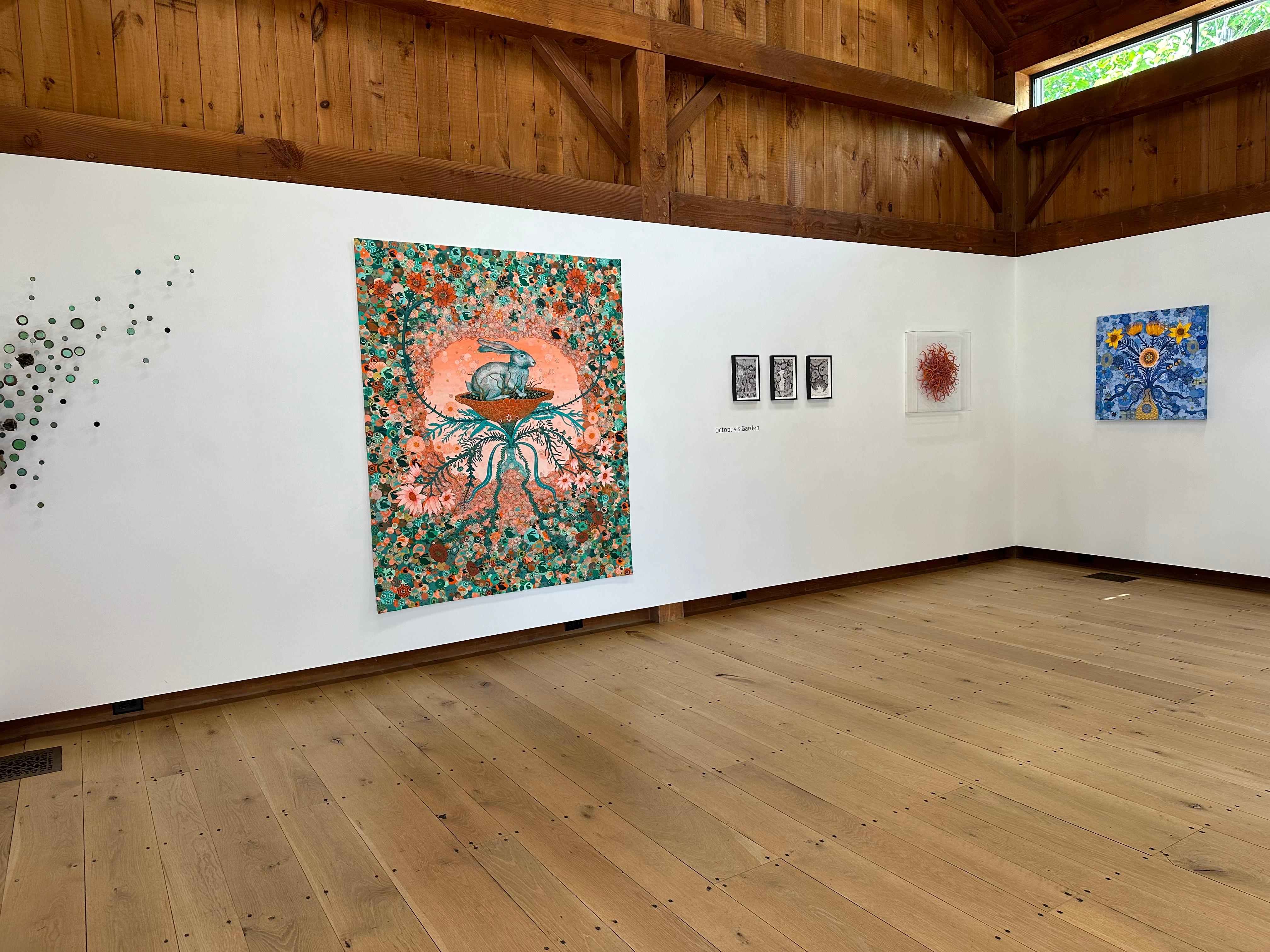 Peter Hamlin - Rabbit Hole Singularity, Bunny, Flowers, Peach Pink Teal ...