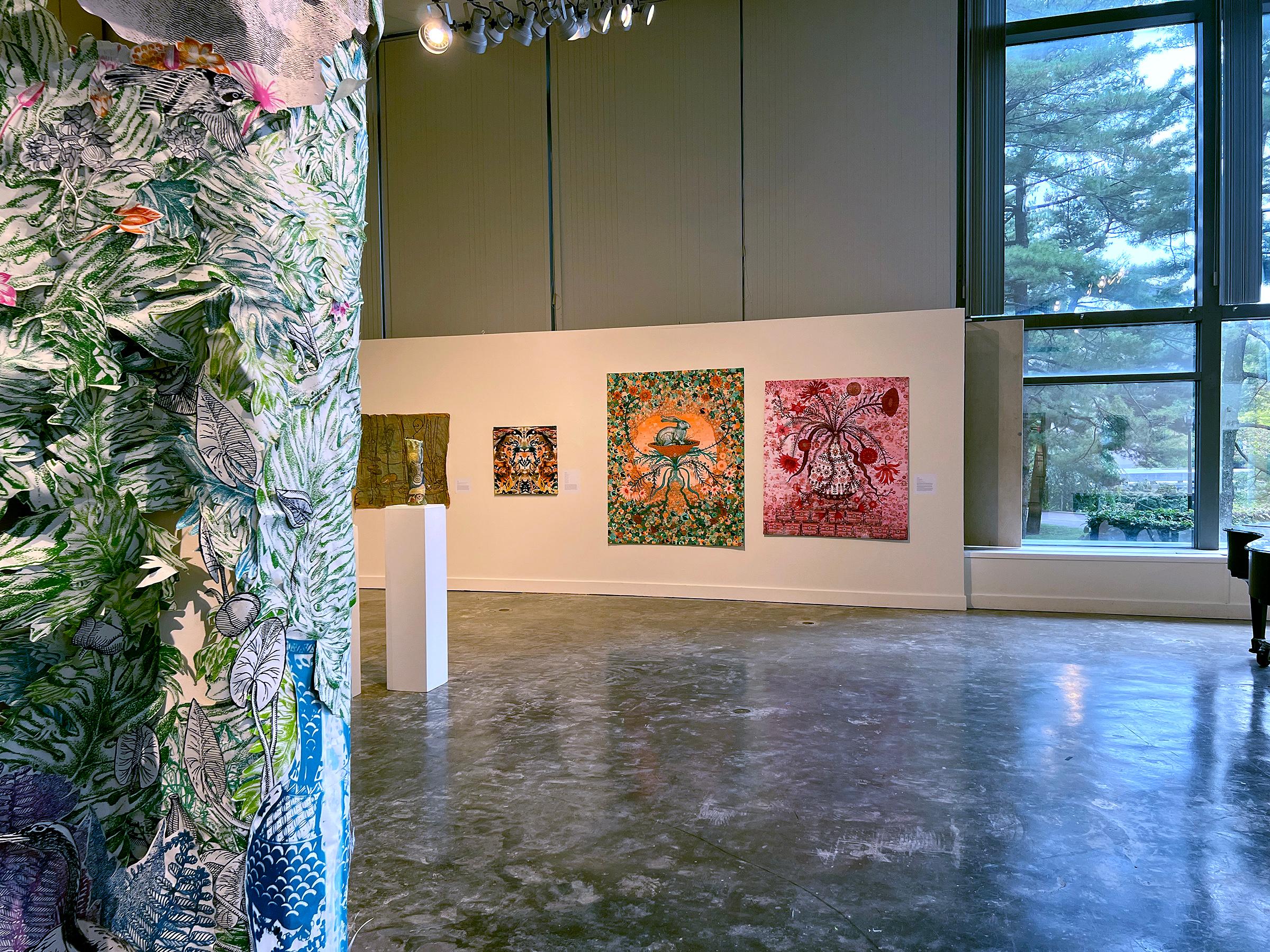 Peter Hamlin - Rabbit Hole Singularity, Bunny, Flowers, Peach Pink Teal ...