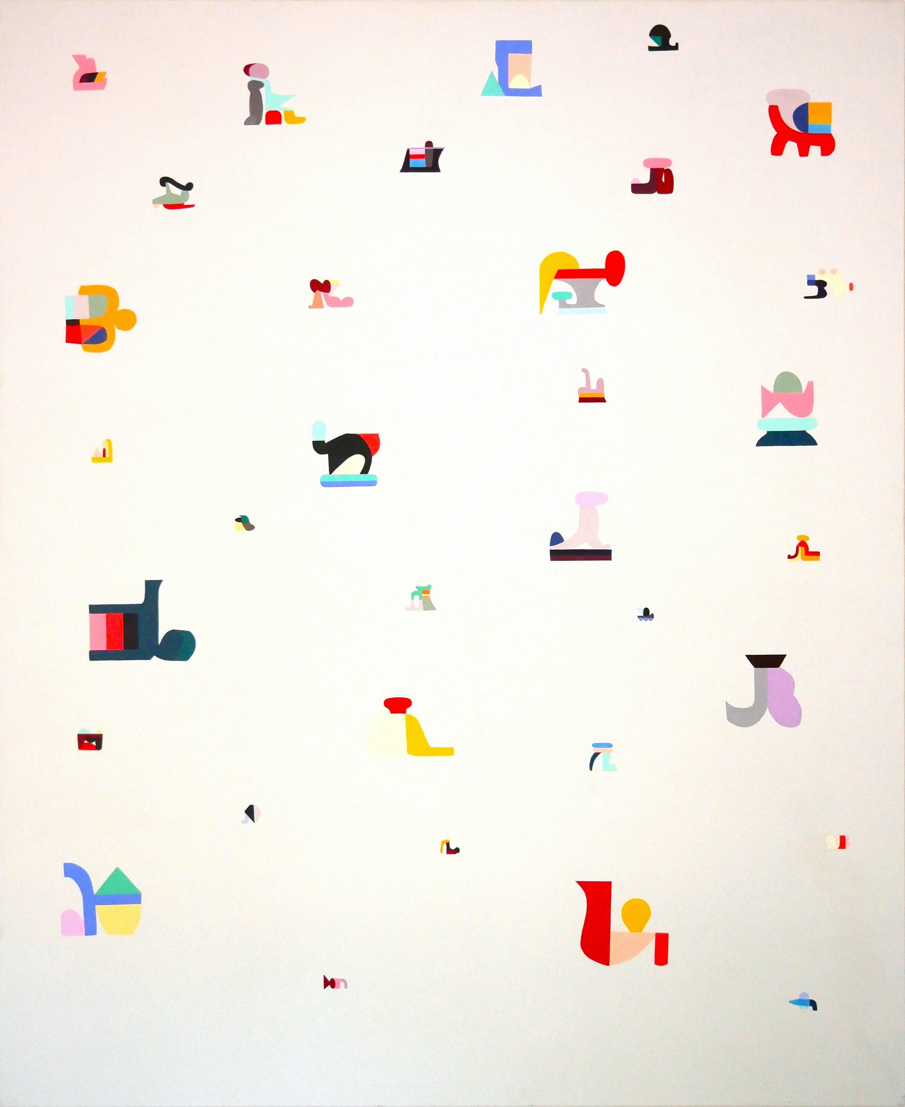 Sara Sosnowy - "Cross Tracks 7" Geometric Color Wheel Painting For Sale ...