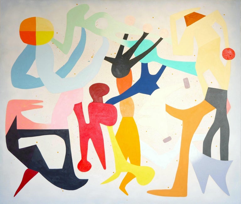 Peter Healy - "Social" Colorful Pastel Contemporary Abstract Painting For Sale at 1stDibs