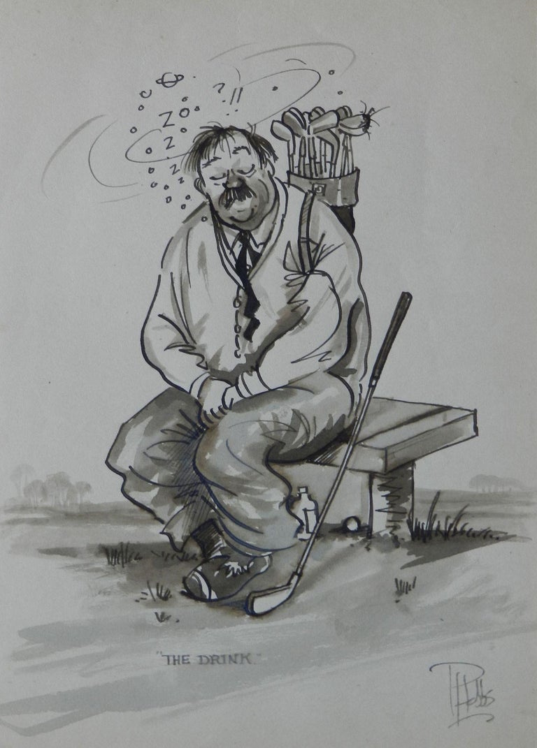 Peter Hobbs - Drunken Golfer by Peter Hobbs Golf Original Painting ...
