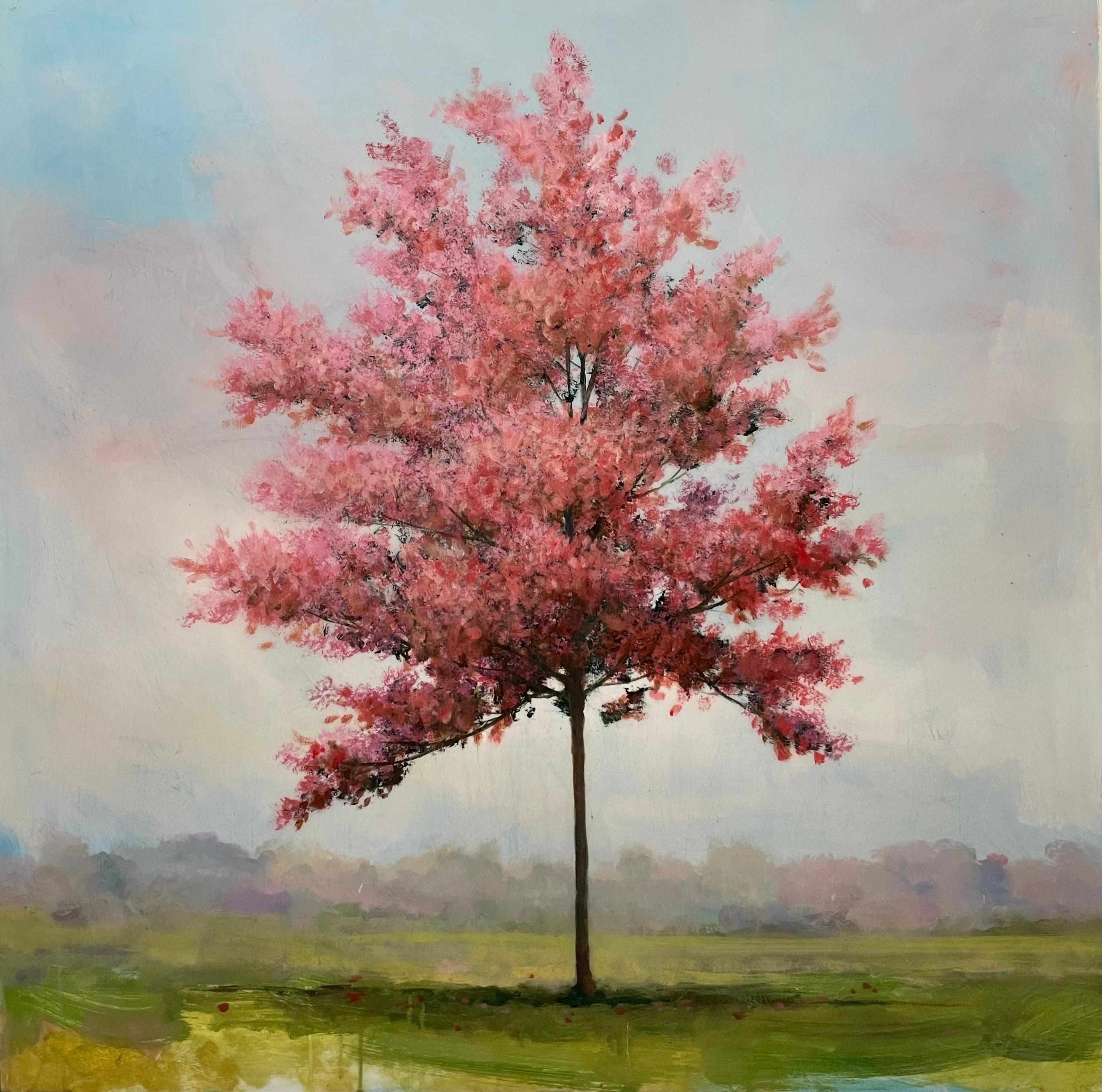 Peter Hoffer - "Arbre rose 2", painting by Peter Hoffer (31x31in), 2023 ...
