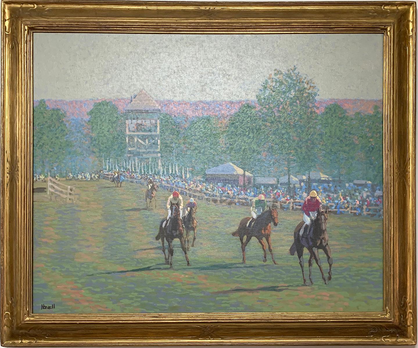 Peter Howell - Peter Howell, Six Horses with Tower, Oil on Canvas For ...