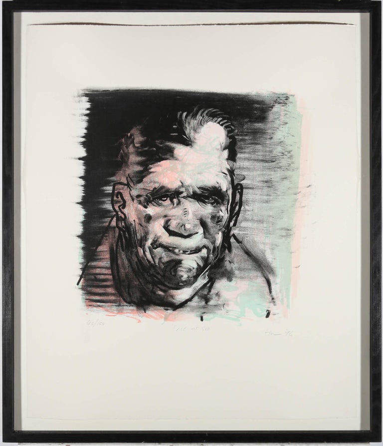 Peter Howson - Peter Howson OBE (b.1958) - Framed 1994 Lithograph, Face ...
