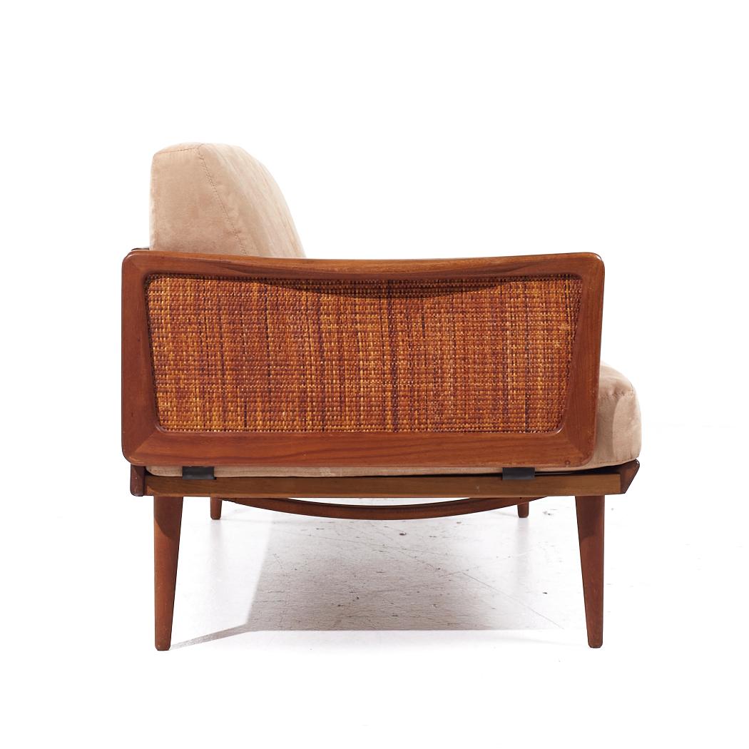 Peter Hvidt and Orla Molgaard Nielsen Mid Century Teak and Cane Daybed ...