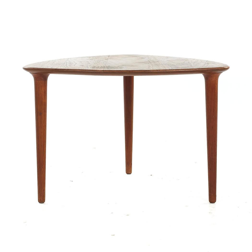 Peter Hvidt Style Mid Century Teak Guitar Pick Side Table For Sale at ...