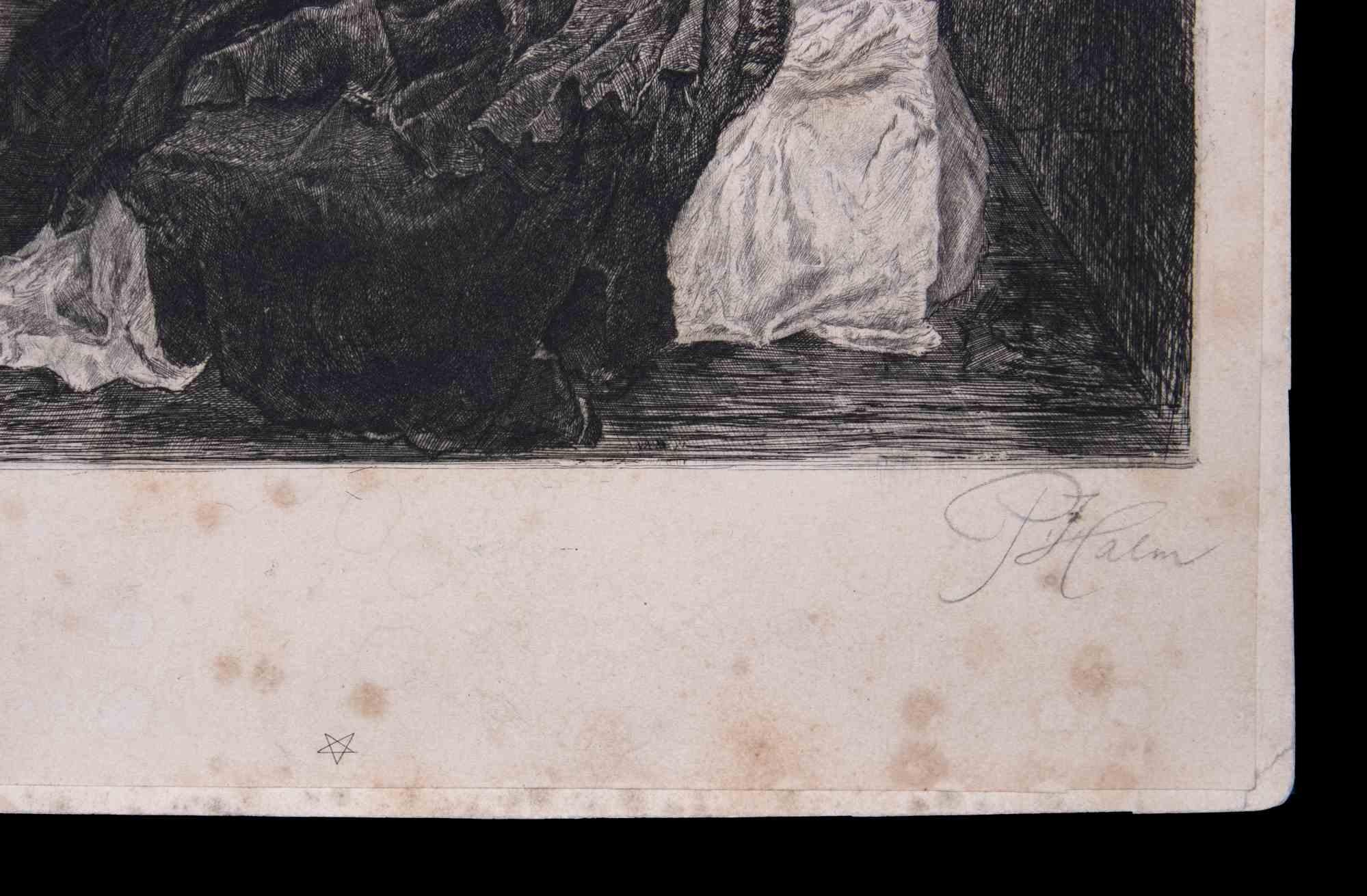 Peter Ignaz Johann Halm - The Nativity - Original Etching by Peter ...