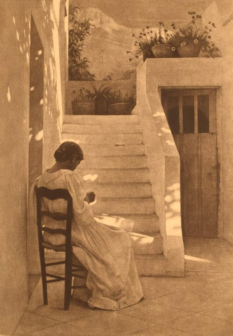 Peter Ilsted, "Italian Woman", Etching, circa 1900 For Sale at 1stDibs