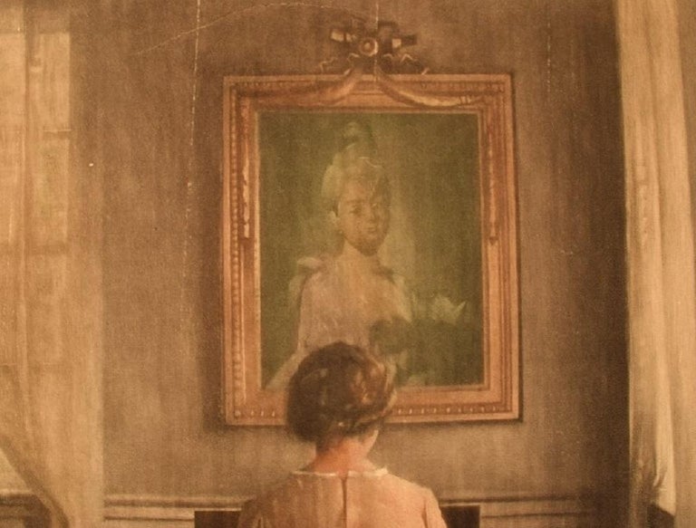 Peter Ilsted, Mezzotint in Colors, "By the Spinette", Early 20th C For ...