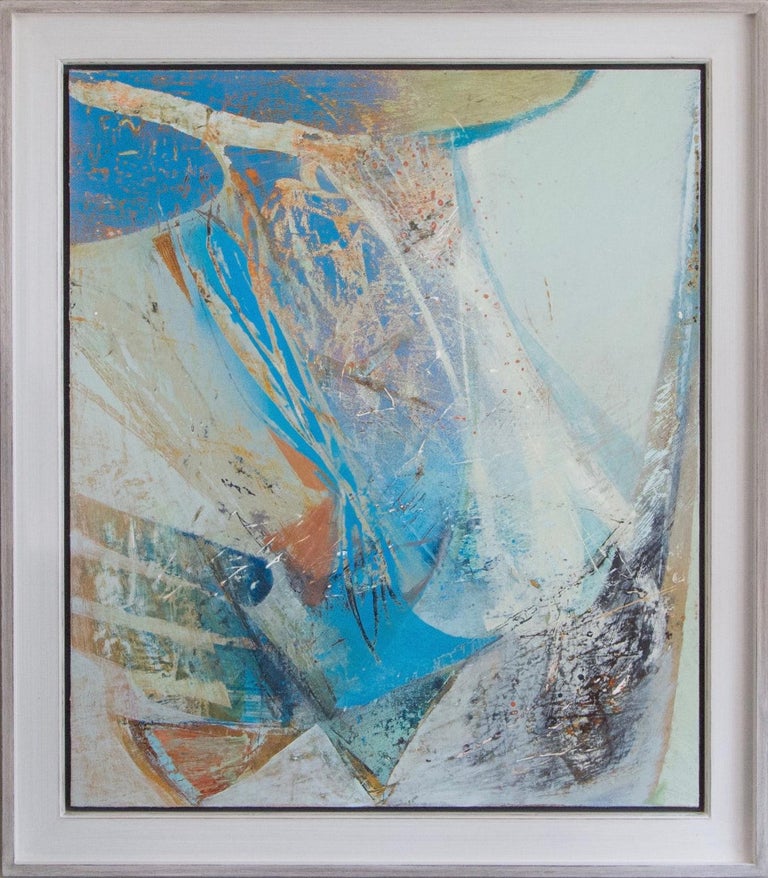 Peter Joyce - Flurry - large abstract painting with blue and white ...