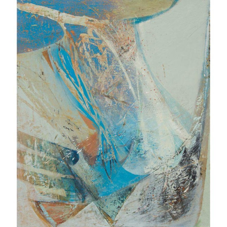 Peter Joyce - Flurry - large abstract painting with blue and white ...