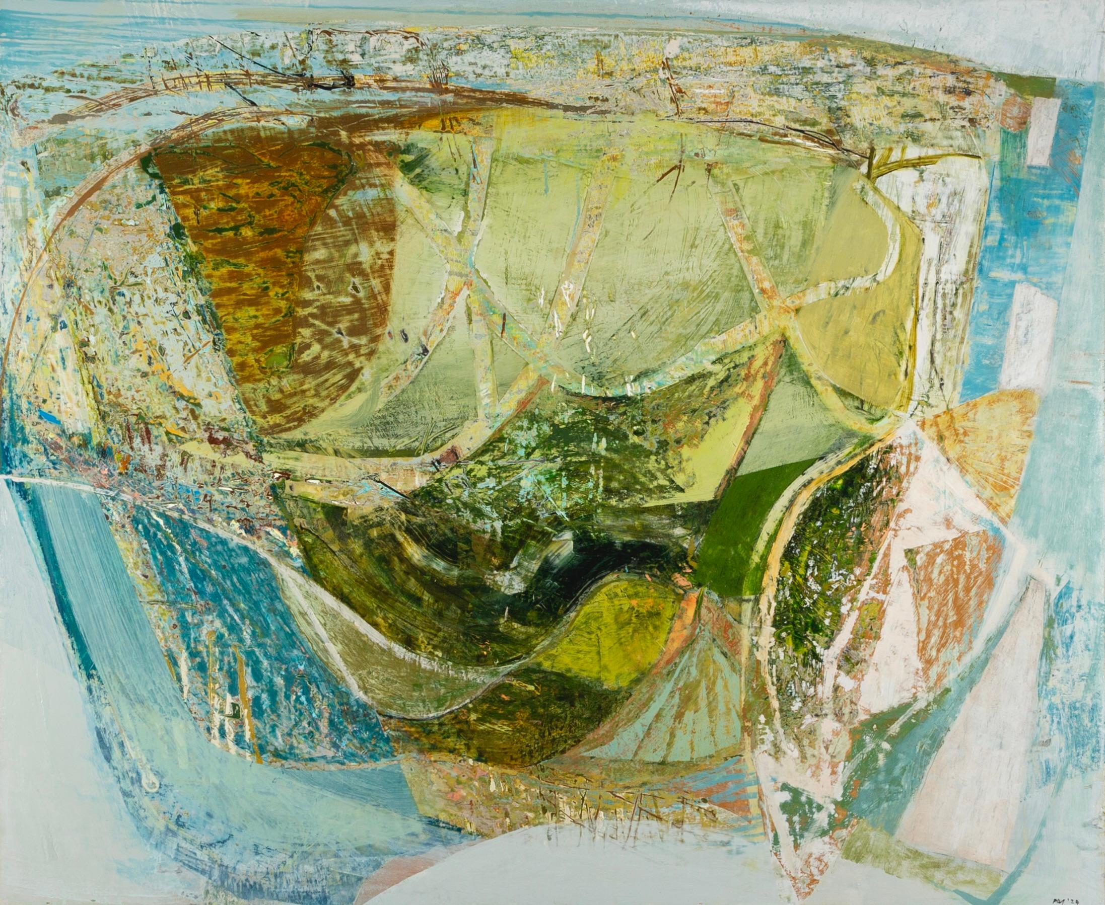 Peter Joyce - Down to the Cliffs, 2024 - Blue and White Acrylic ...