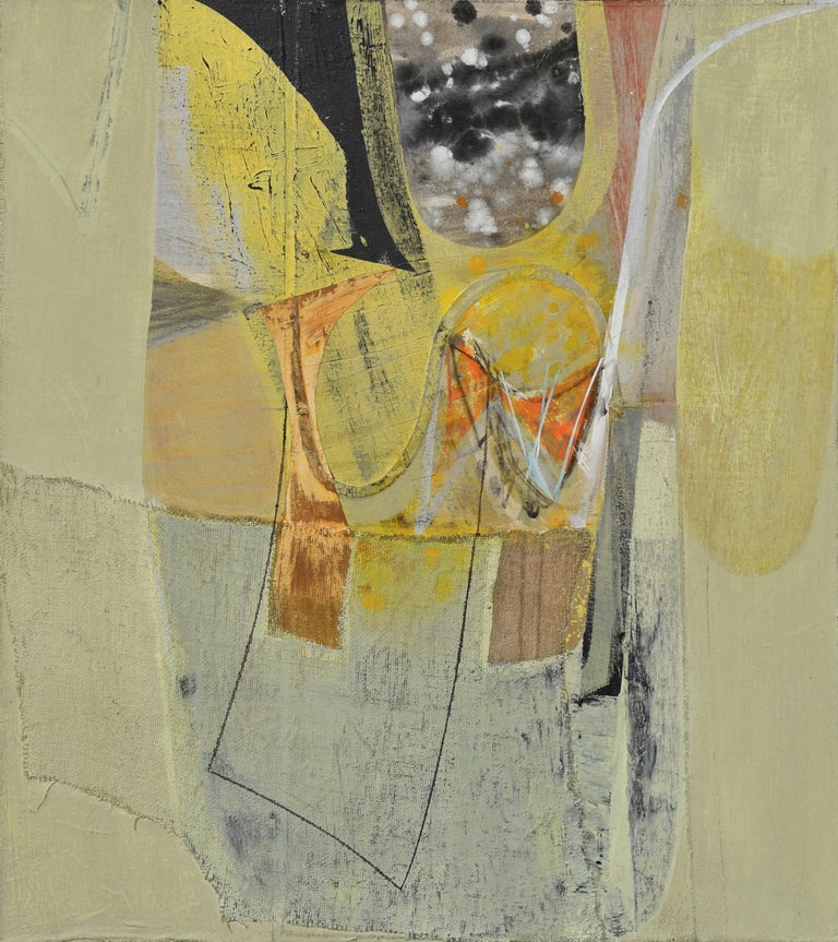 Peter Joyce - First Light - abstract landscape painting with yellow and ...