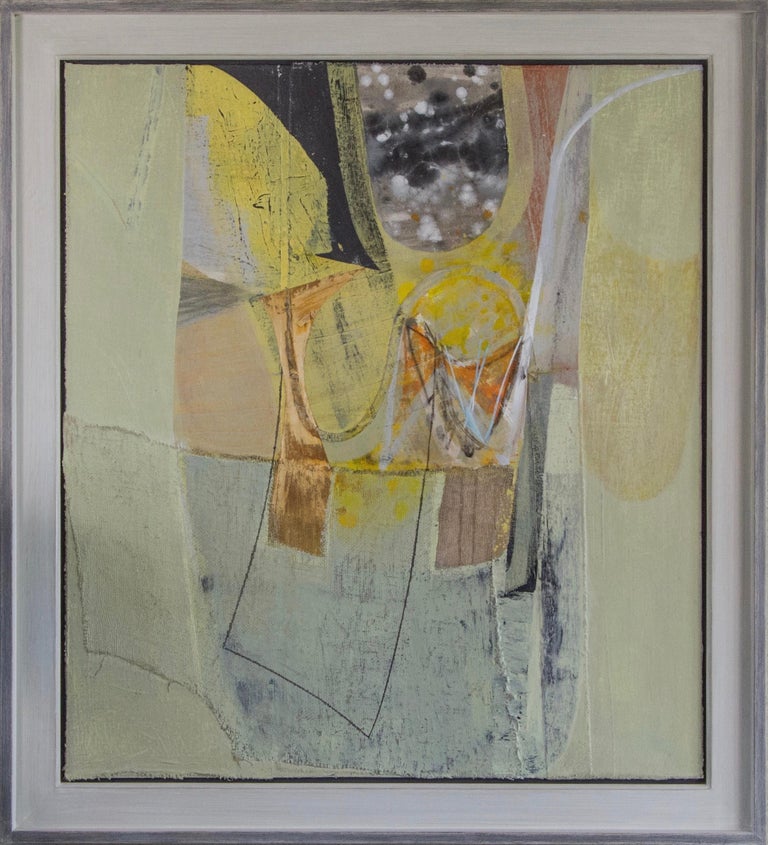 Peter Joyce - First Light - abstract landscape painting with yellow and ...