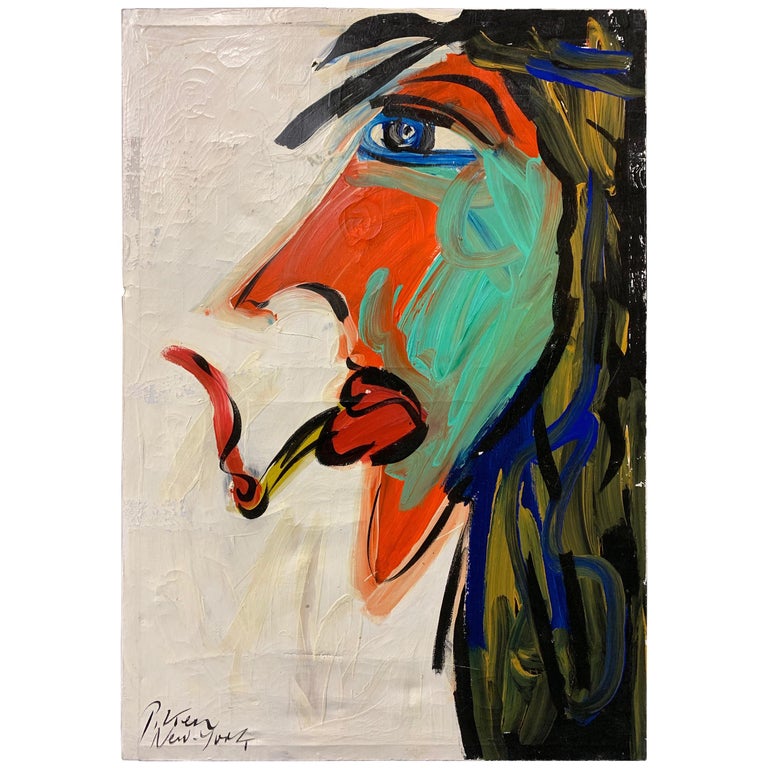 Expressionistisches Porträtgemälde von Mick Jagger von Peter Keil im ...