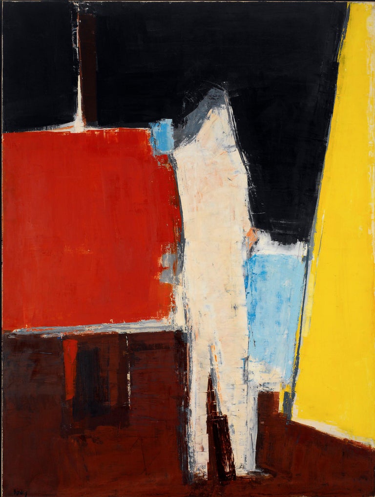 Peter Kinley - Standing Figure in Studio Interior - 20th Century, Oil ...