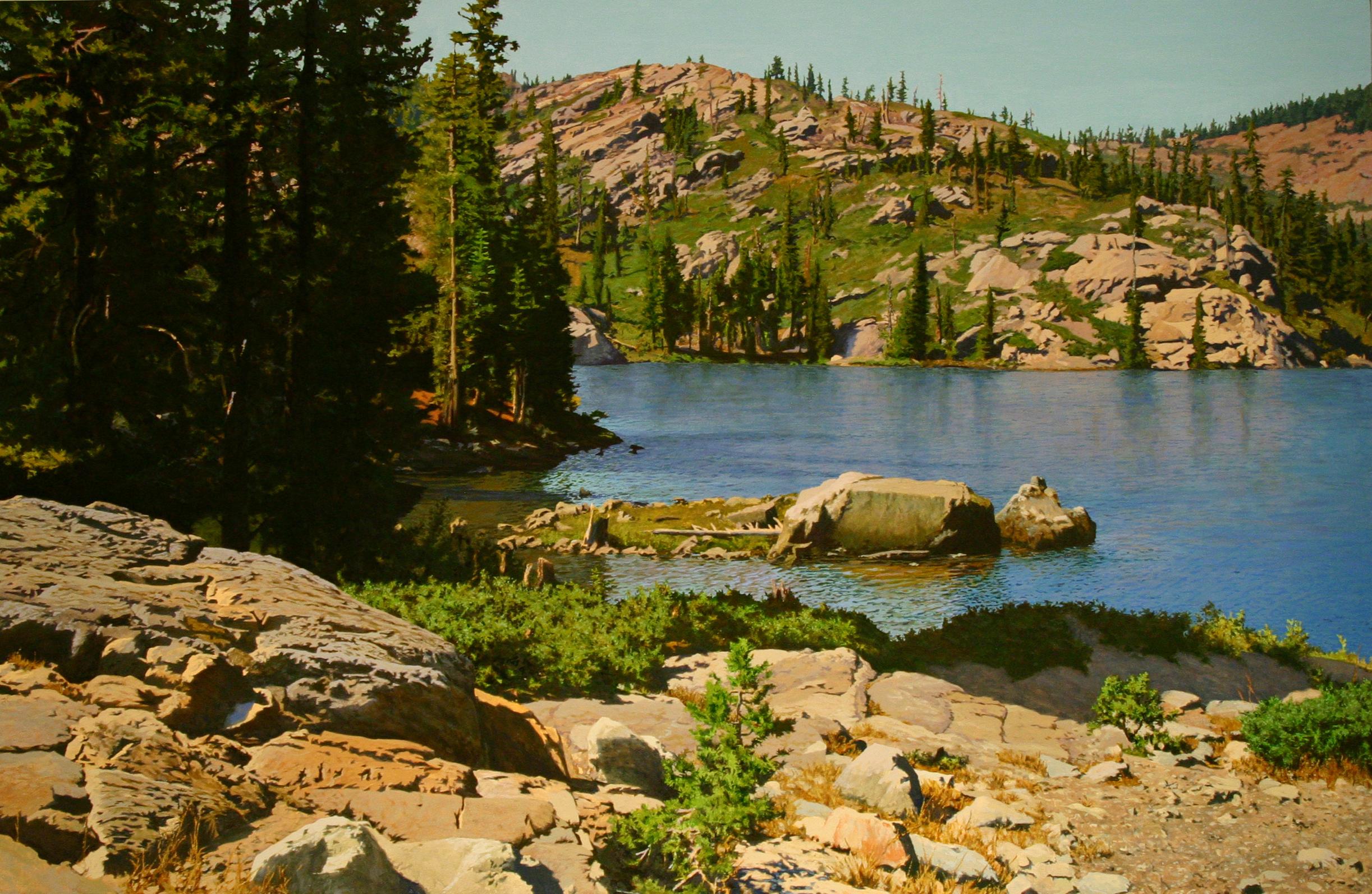 Peter Loftus - Salmon Lake / oil on canvas 52 x 80 inches For Sale at ...