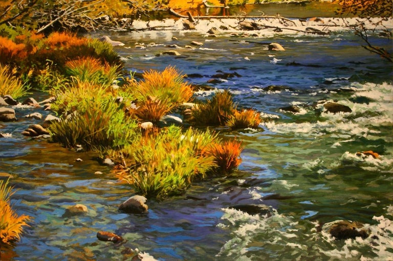 Peter Loftus - Spawning Shallows / oil on canvas river oil painting ...