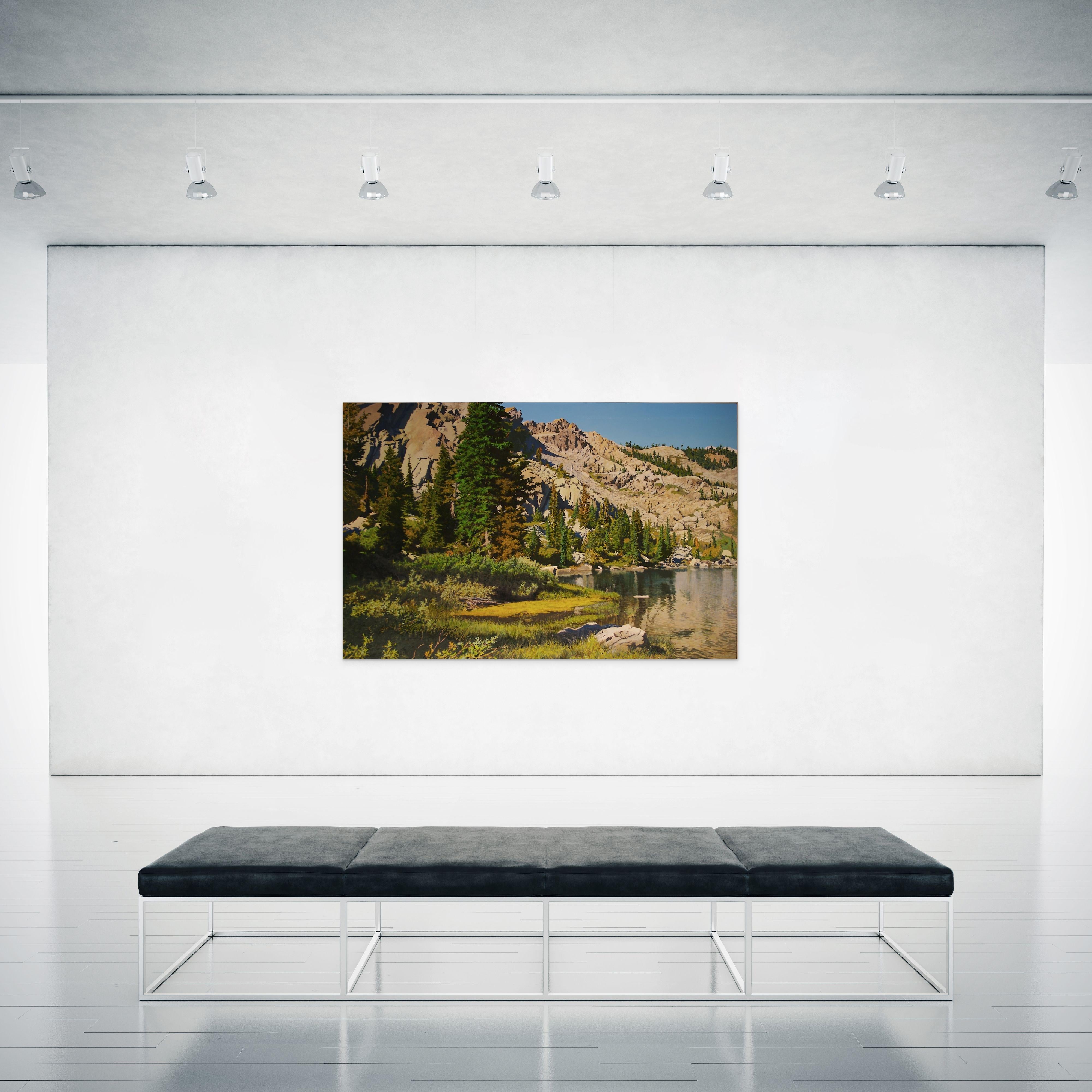 Peter Loftus - The Shore of Round Lake / realist nature 52x80 in. oil ...