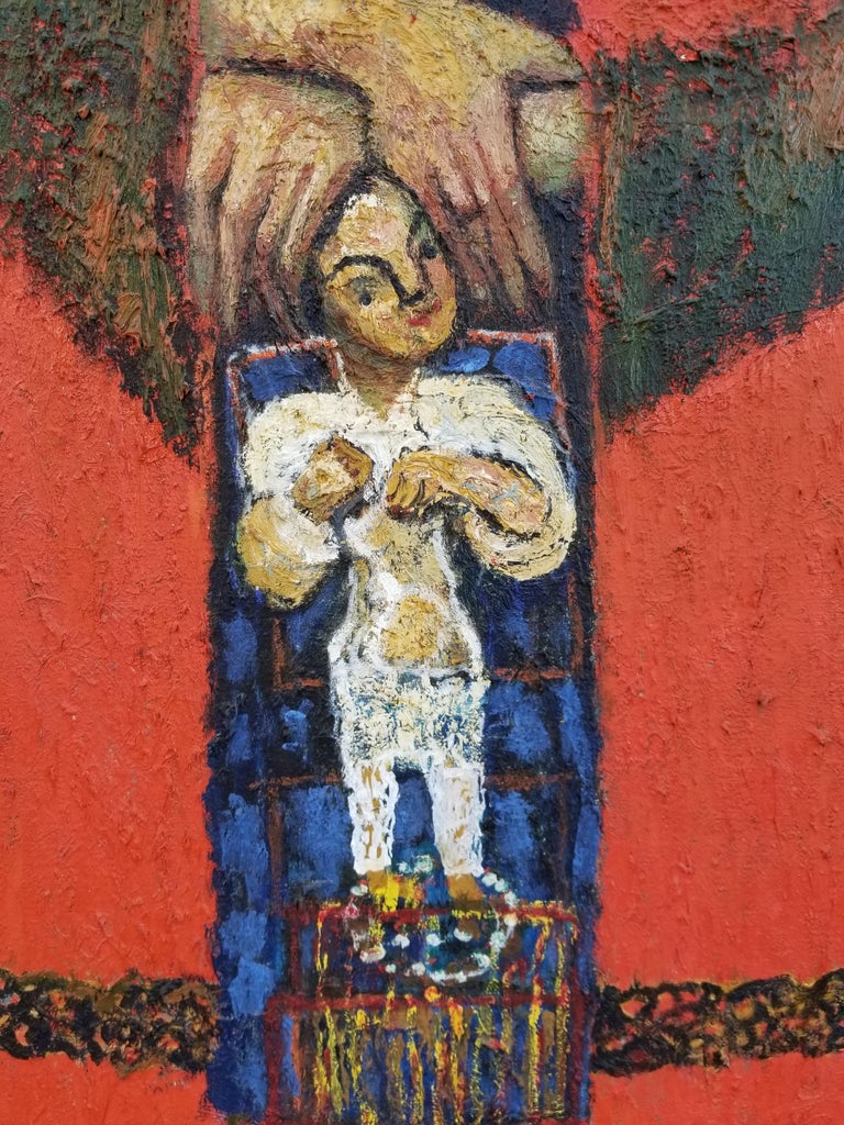 Peter Lowe Figurative Symbolic Painting Dated 1981 For Sale at 1stDibs