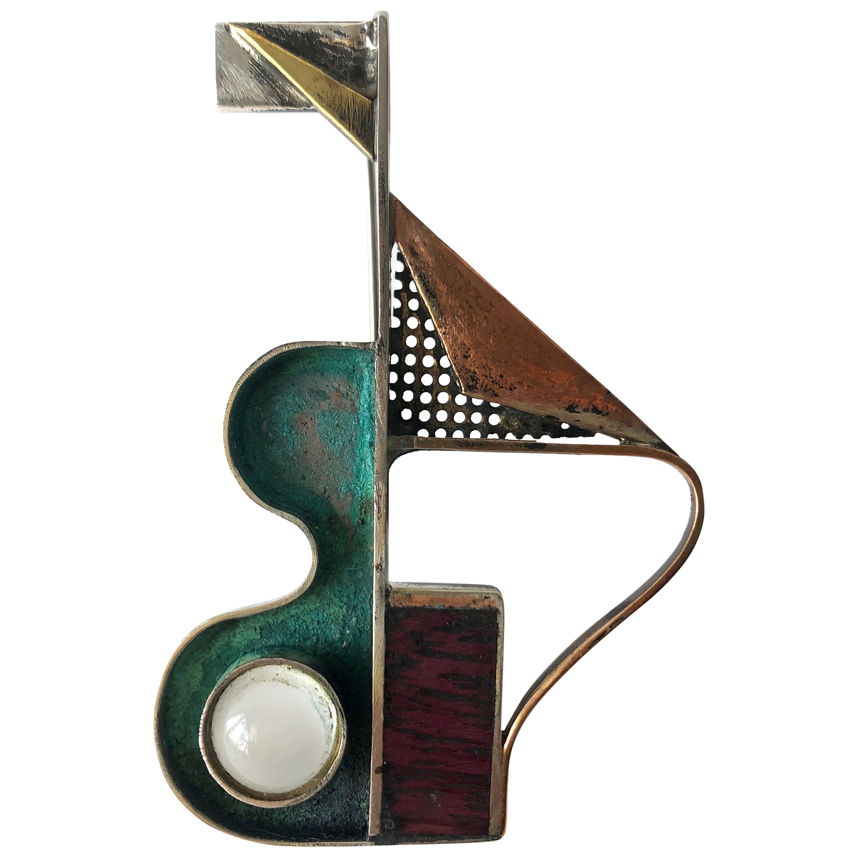 Rare Pentti Sarpaneva Enameled Bronze Finland Surrealist Eye Brooch For ...
