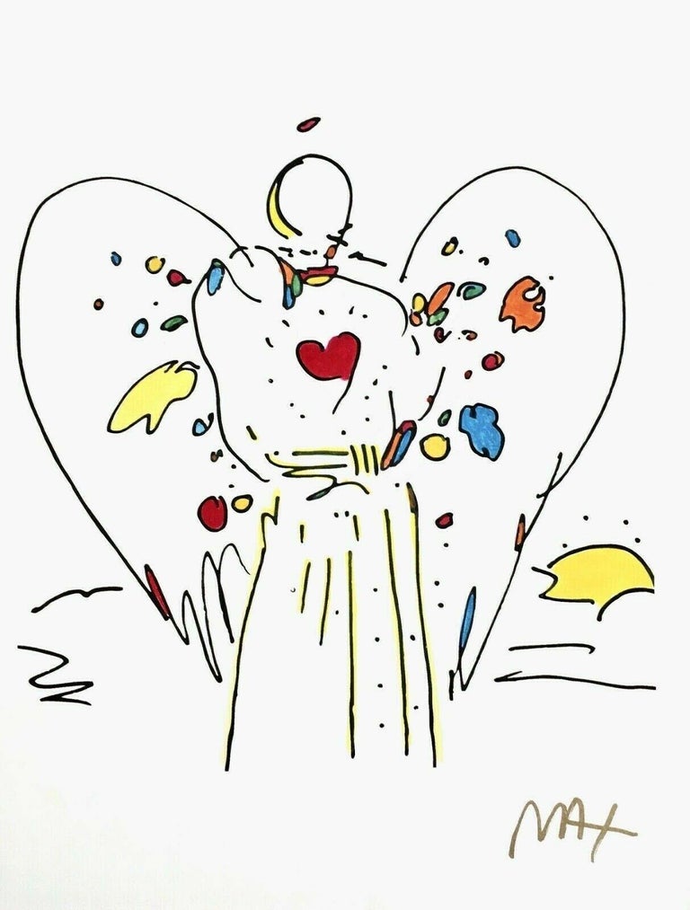 Peter Max - Angel with Heart, Peter Max For Sale at 1stDibs