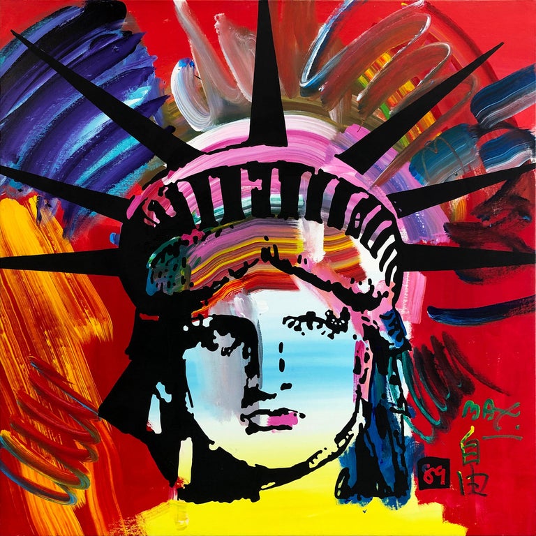 Peter Max - LIBERTY HEAD (LARGE PAINTING) For Sale at 1stDibs