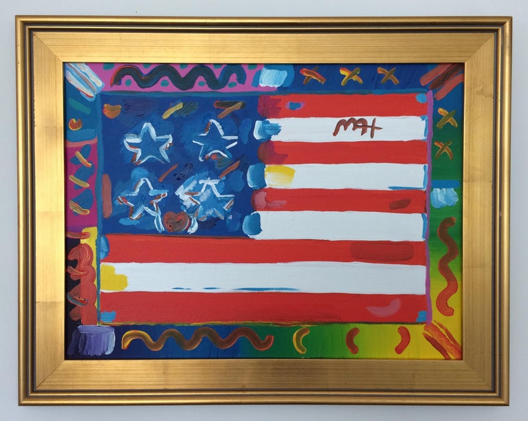 Peter Max - "American Flag," Peter Max, Patriotic United States, Star ...