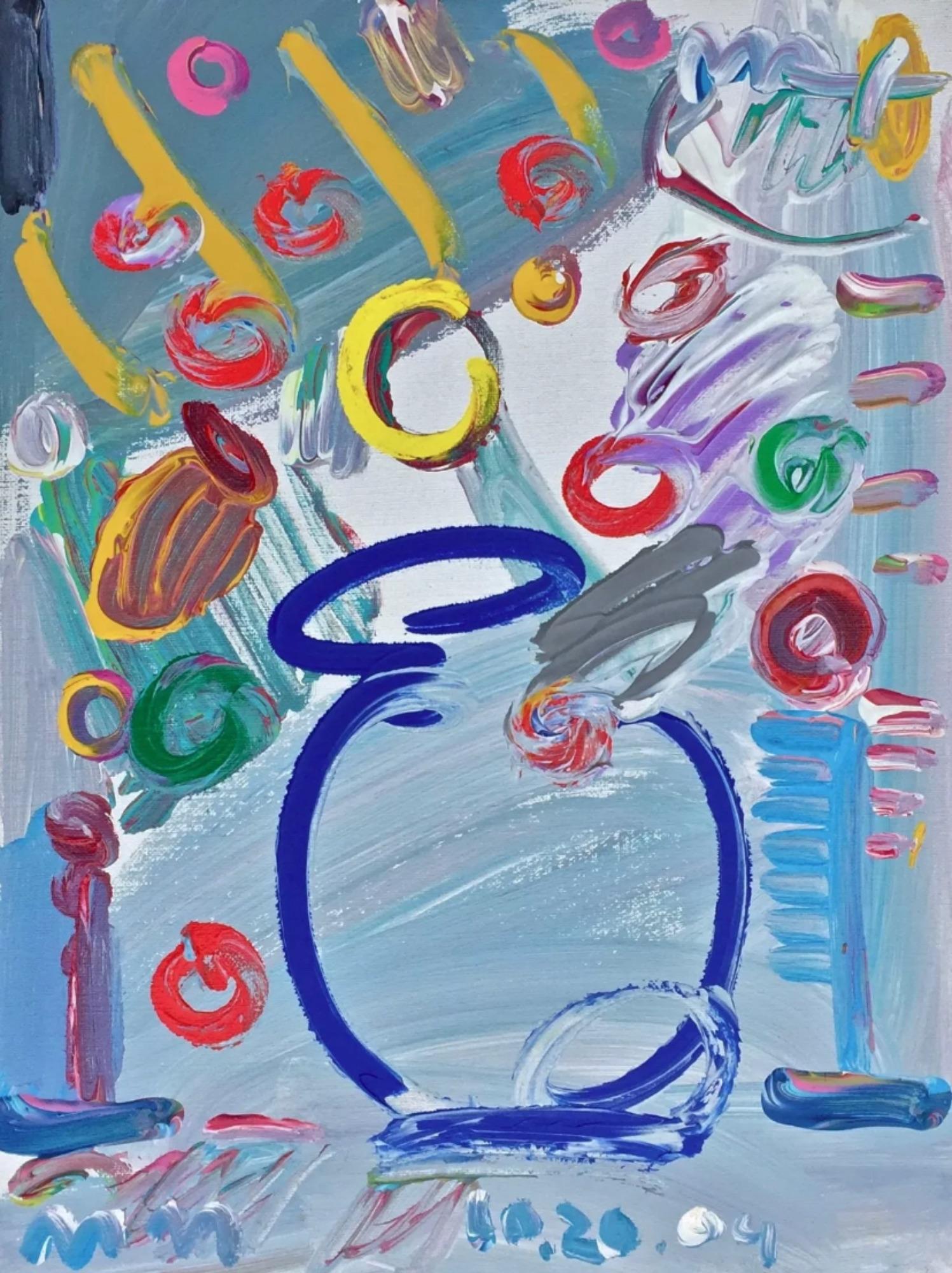 Peter Max - PETER MAX Original Signed PAINTING Abstract VASE OF FLOWERS ...