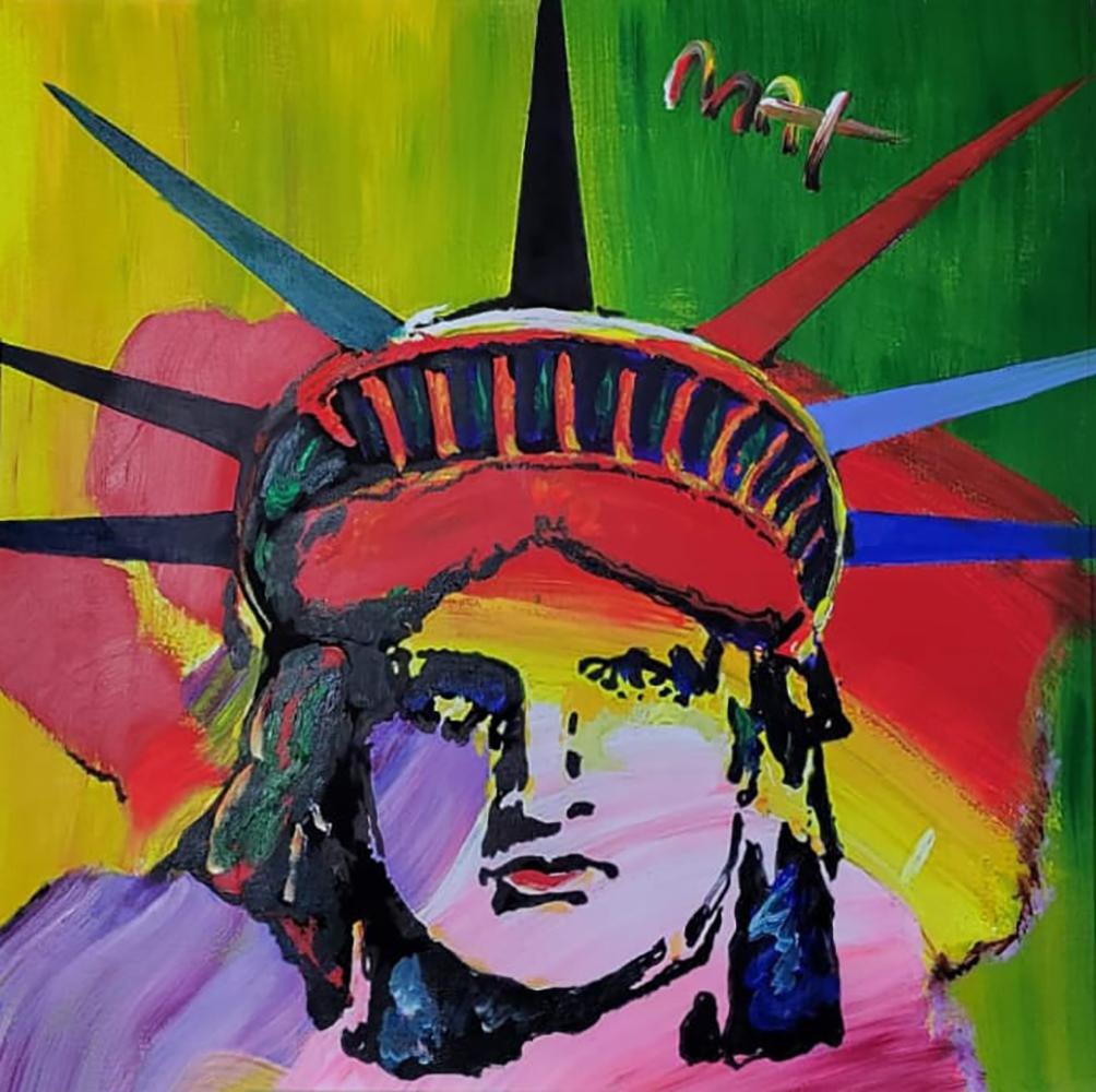 Peter Max - PETER MAX Original Signed PAINTING Acrylic MONDRIAN LADIES ...