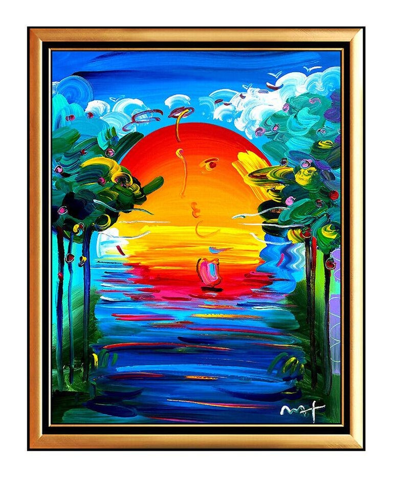 Peter Max - PETER MAX Original PAINTING on CANVAS Signed BETTER WORLD ...
