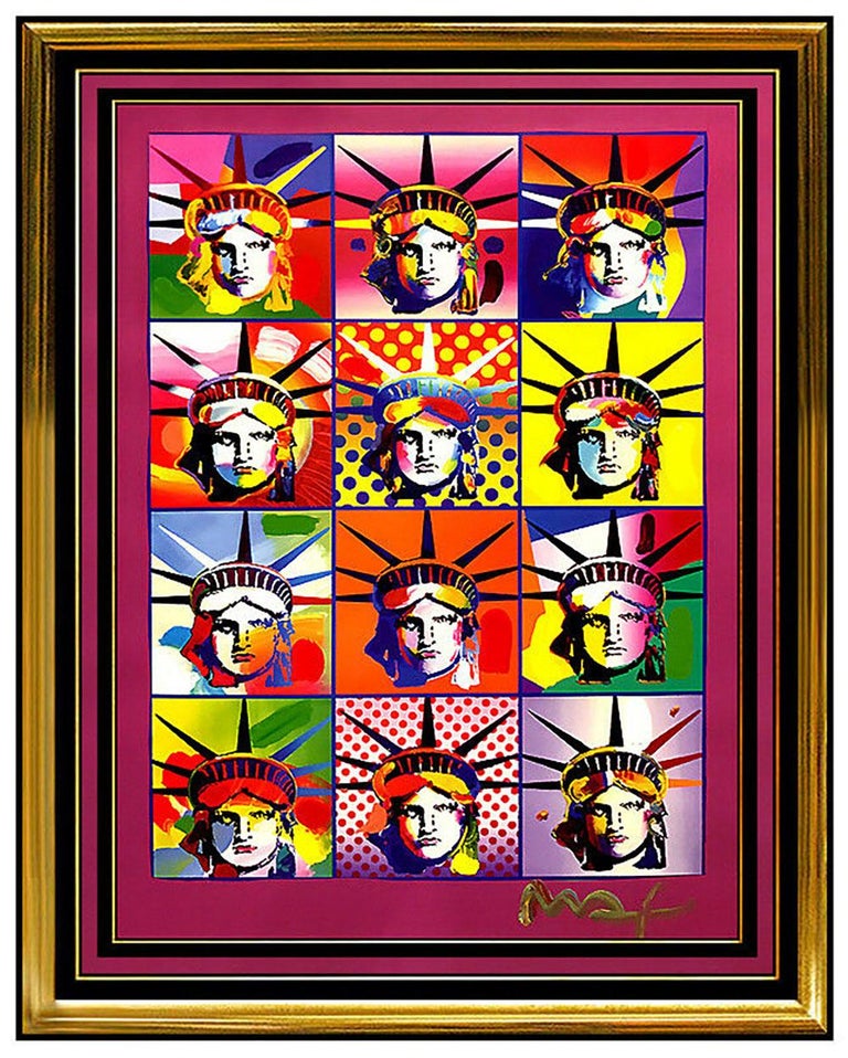 Peter Max - PETER MAX original signed PAINTING LIBERTY AND JUSTICE at ...