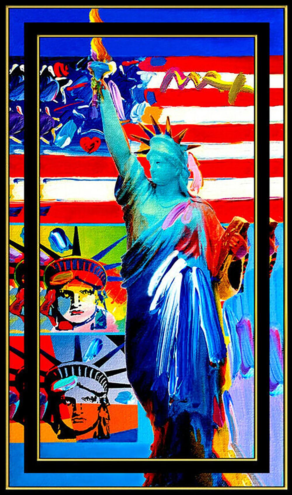 Peter Max - PETER MAX Original signed PAINTING on CANVAS Full LIBERTY ...